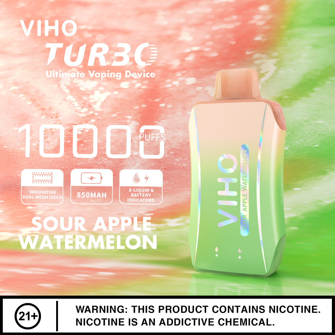 VIHO Turbo 10k - Sour Apple Watermelon | America's No.1 Online Vape ...