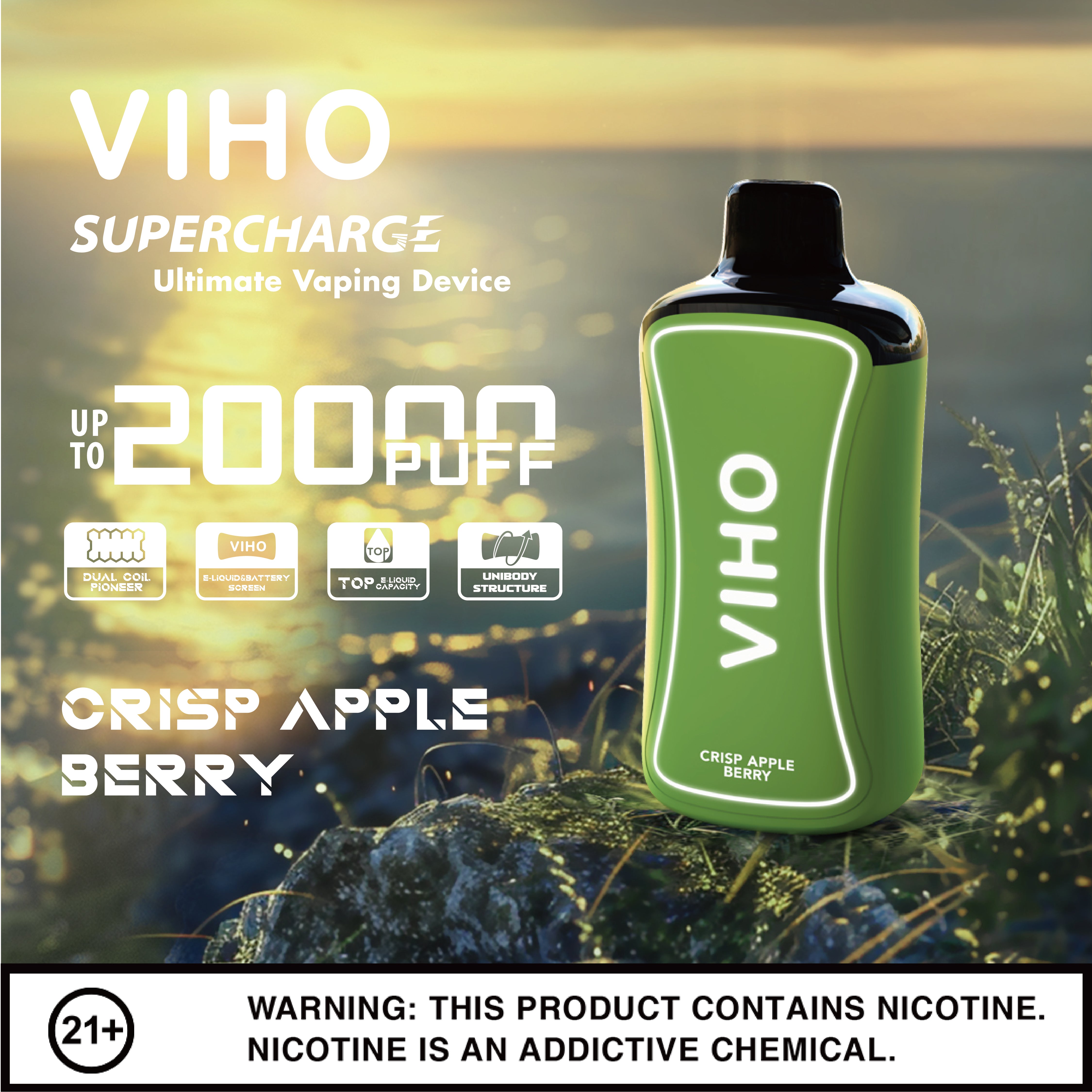 VIHO Supercharge 20k - Crisp Apple Berry | America's No.1 Online Vape ...