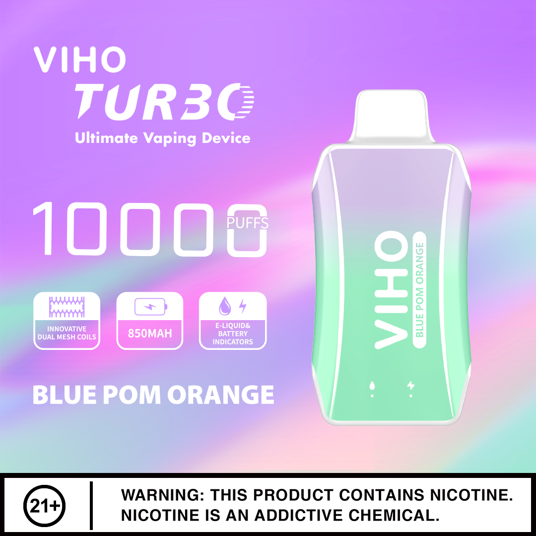 VIHO Turbo 10k - Blue Pom Orange | America's No.1 Online Vape Shop ...