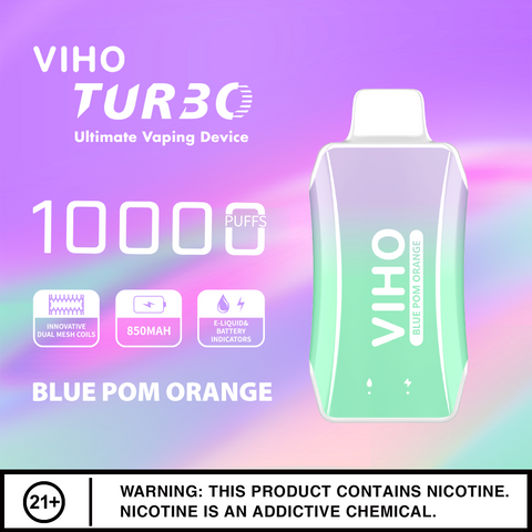 VIHO Turbo 10k - Blue Pom Orange | America's No.1 Online Vape Shop ...