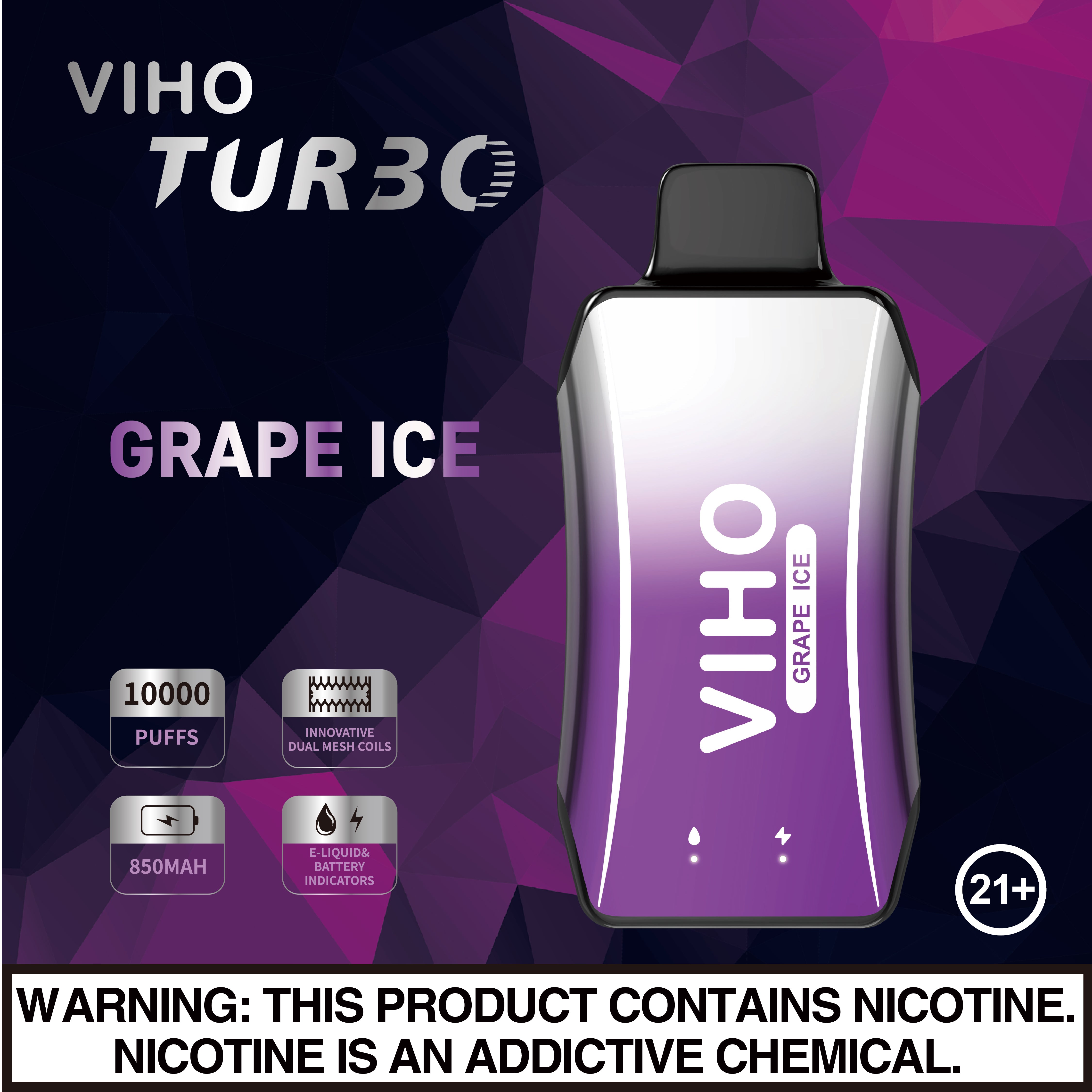 VIHO Turbo 10k - Grape Ice | America's No.1 Online Vape Shop – Price ...
