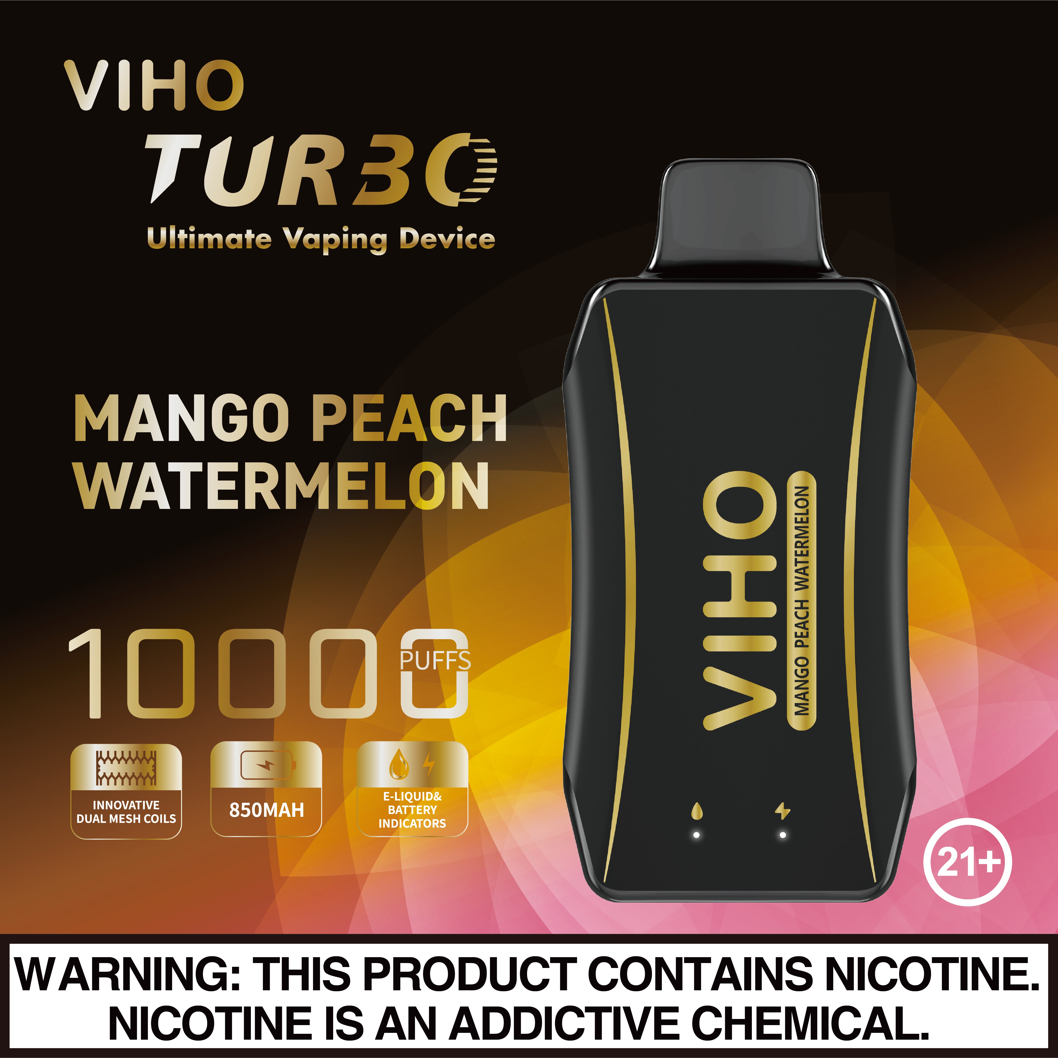 VIHO Turbo 10k - Mango Peach Watermelon | America's No.1 Online Vape ...