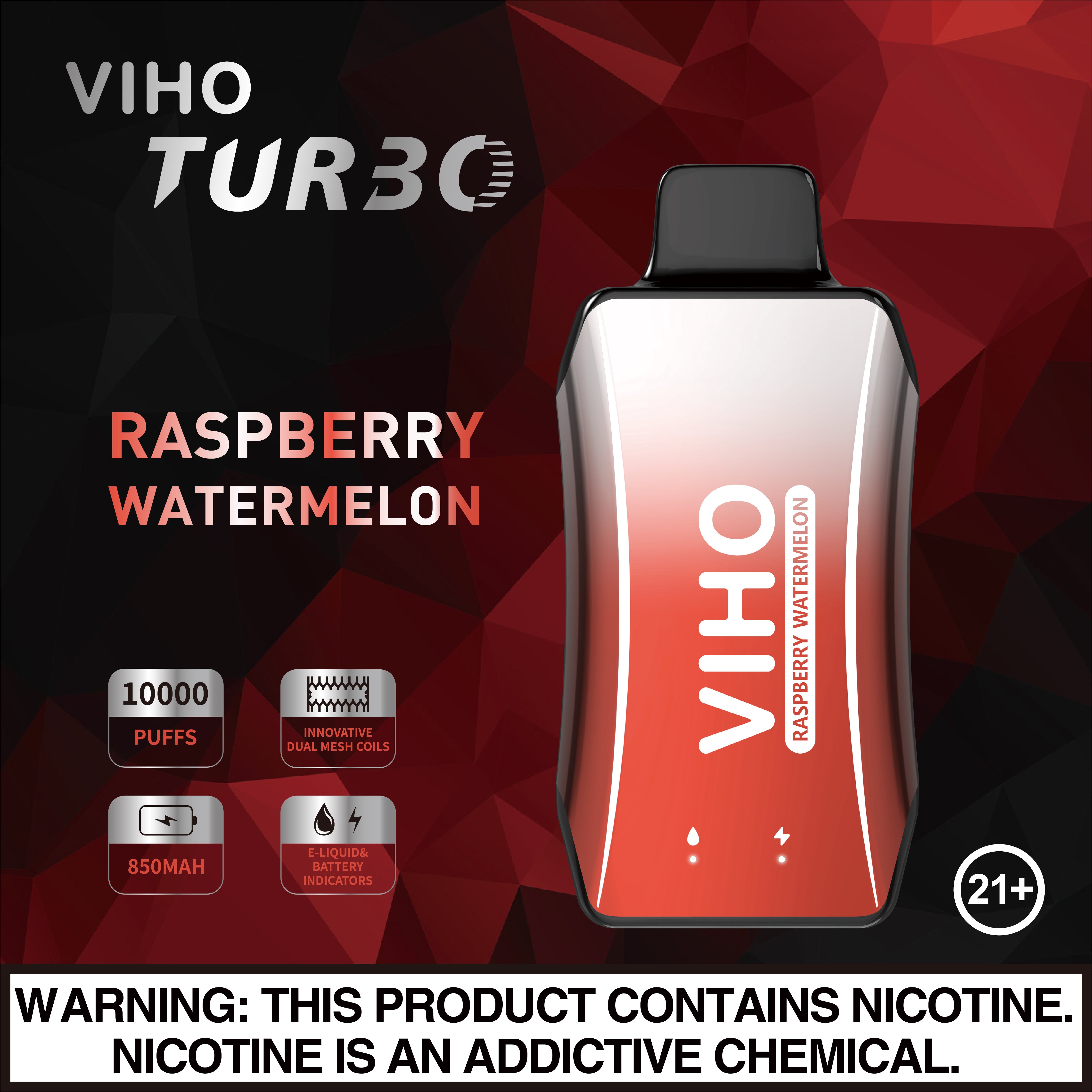 VIHO Turbo 10k - Raspberry Watermelon | America's No.1 Online Vape Shop ...