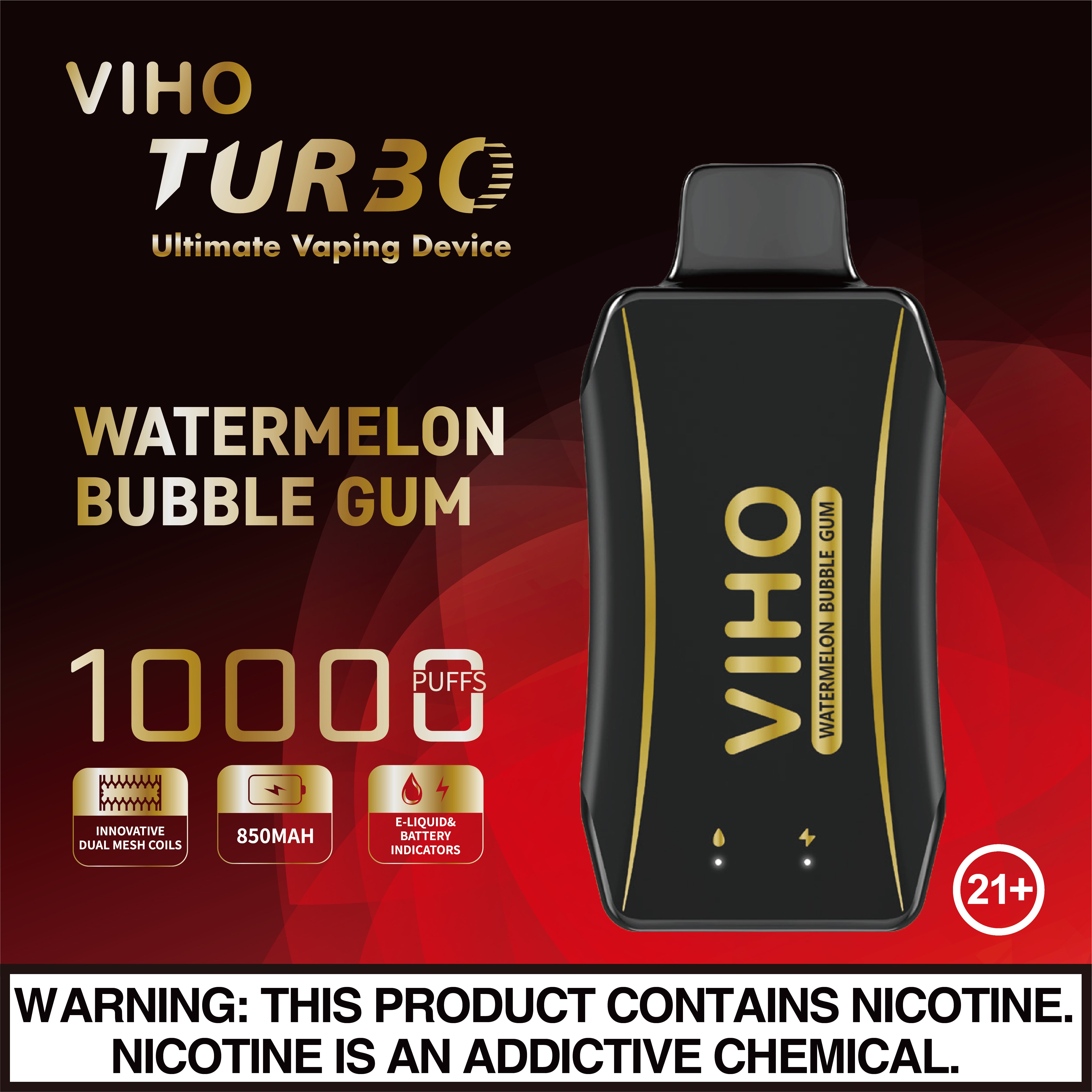 VIHO Turbo 10k - Watermelon Bubblegum | America's No.1 Online Vape Shop ...