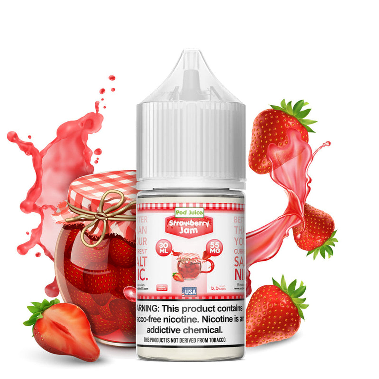 Pod Juice TFN Salt Nic - Strawberry Jam | 30ml - America's Vape Shop ...